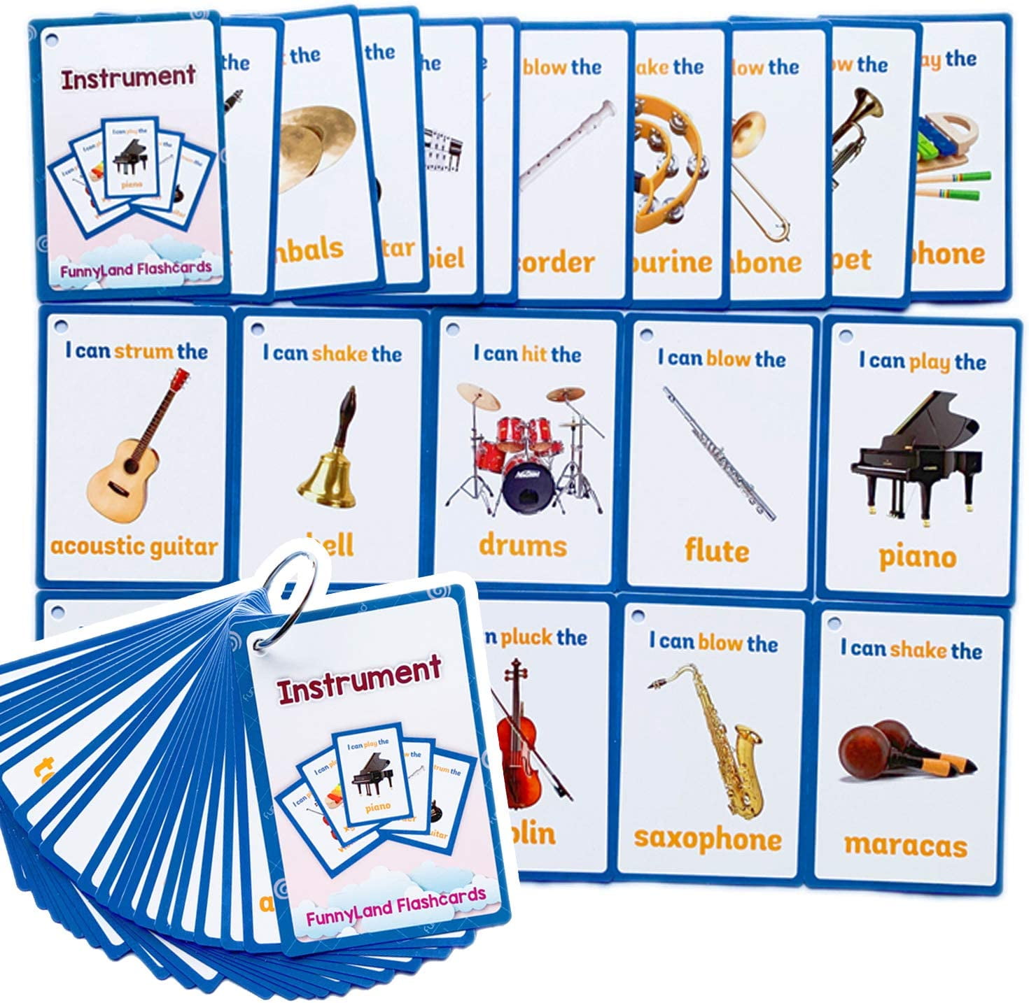 20 Pcs/Set Instrument Flash Cards | Learning Toys Flashcards for ...