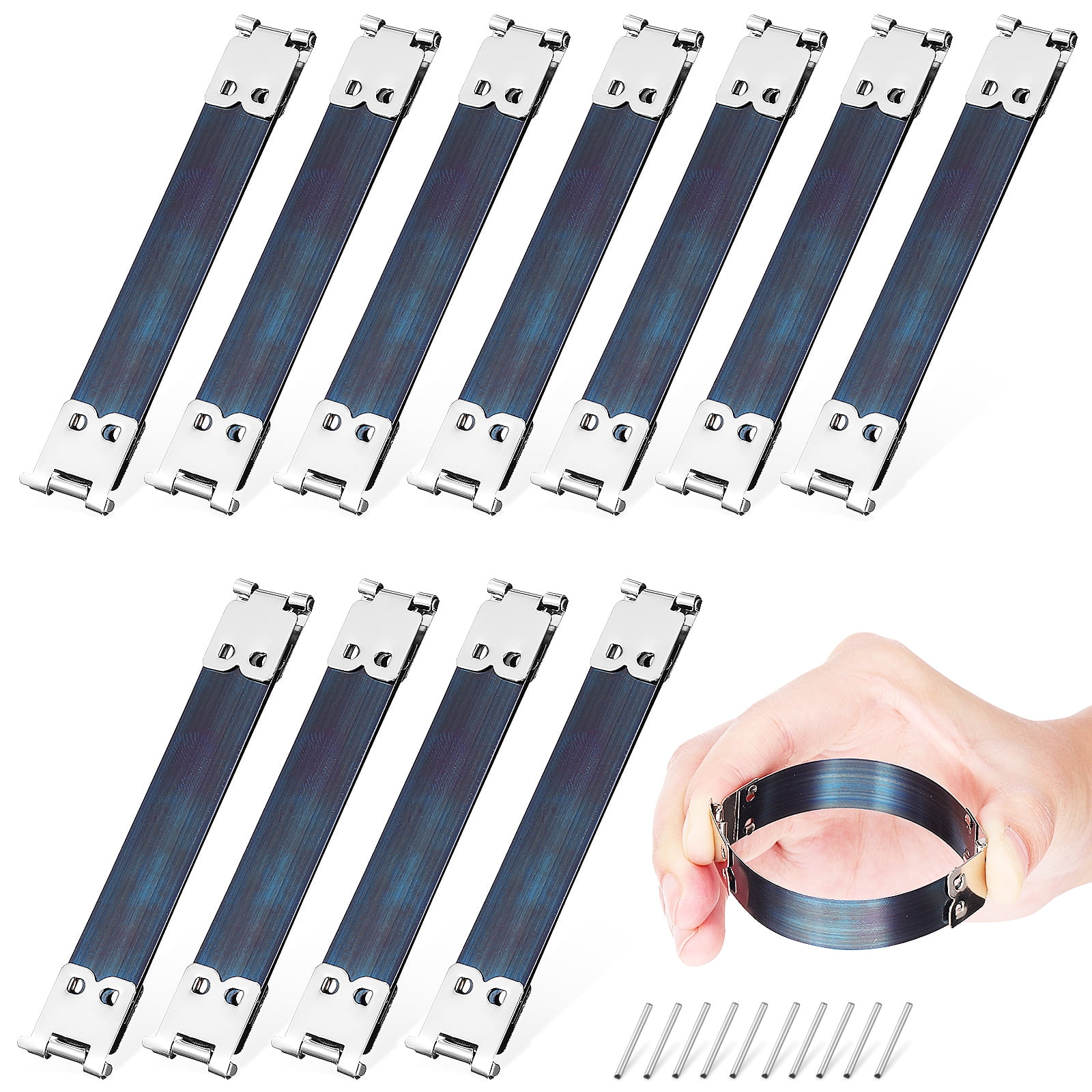 20 Pcs Sewing Handbag Flex Frames Internal Snap Fasteners Stick Silver ...