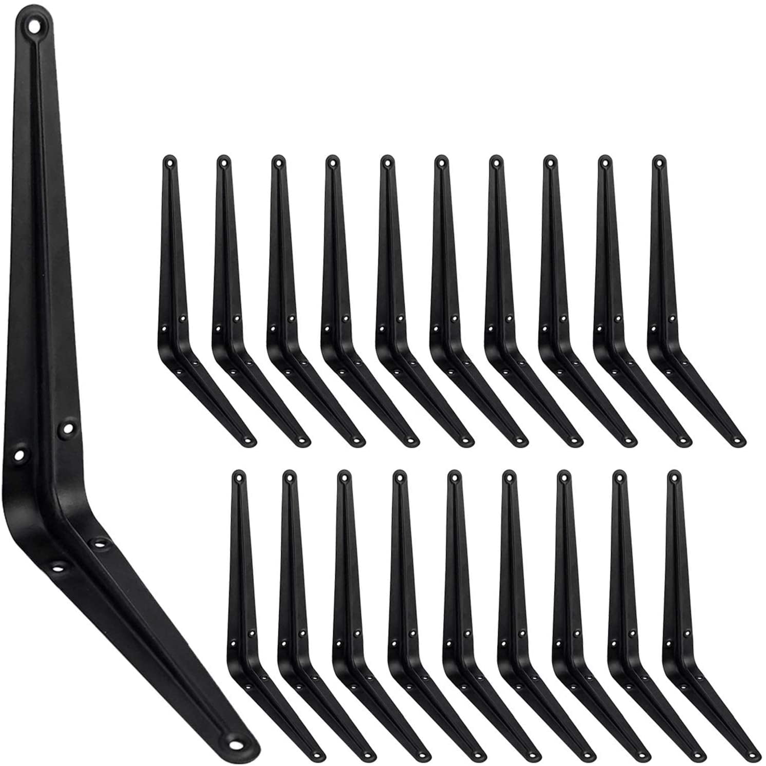 20 Pcs Shelf Brackets 8 Inch, Floating Shelf Bracket Heavy Duty Black ...