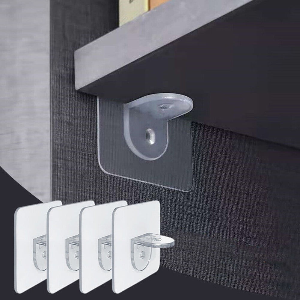 20 Pcs Shelf Support Self Adhesive Bracket Wardrobe Cabinet Shelves ...