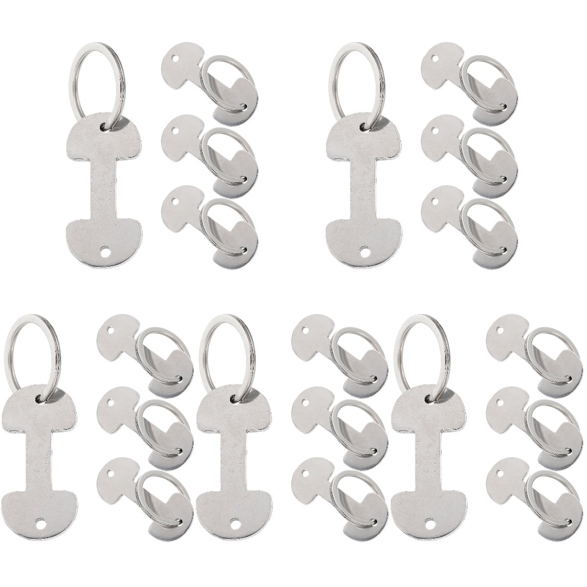 20 Pcs Shopping Trolley Tokens Metal Trolley Key Ring Shopping Trolley ...