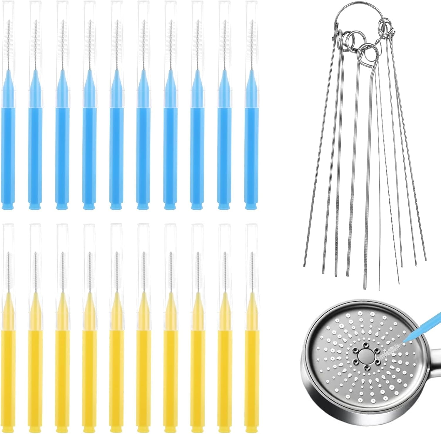 20 Pcs Shower Head Cleaner Picks with 10pcs Needle Picks, Small Gaps ...