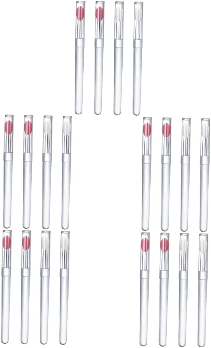 20 Pcs Silicone Lip Brush with Lid Makeup Eyeshadow Silicone Makeup ...