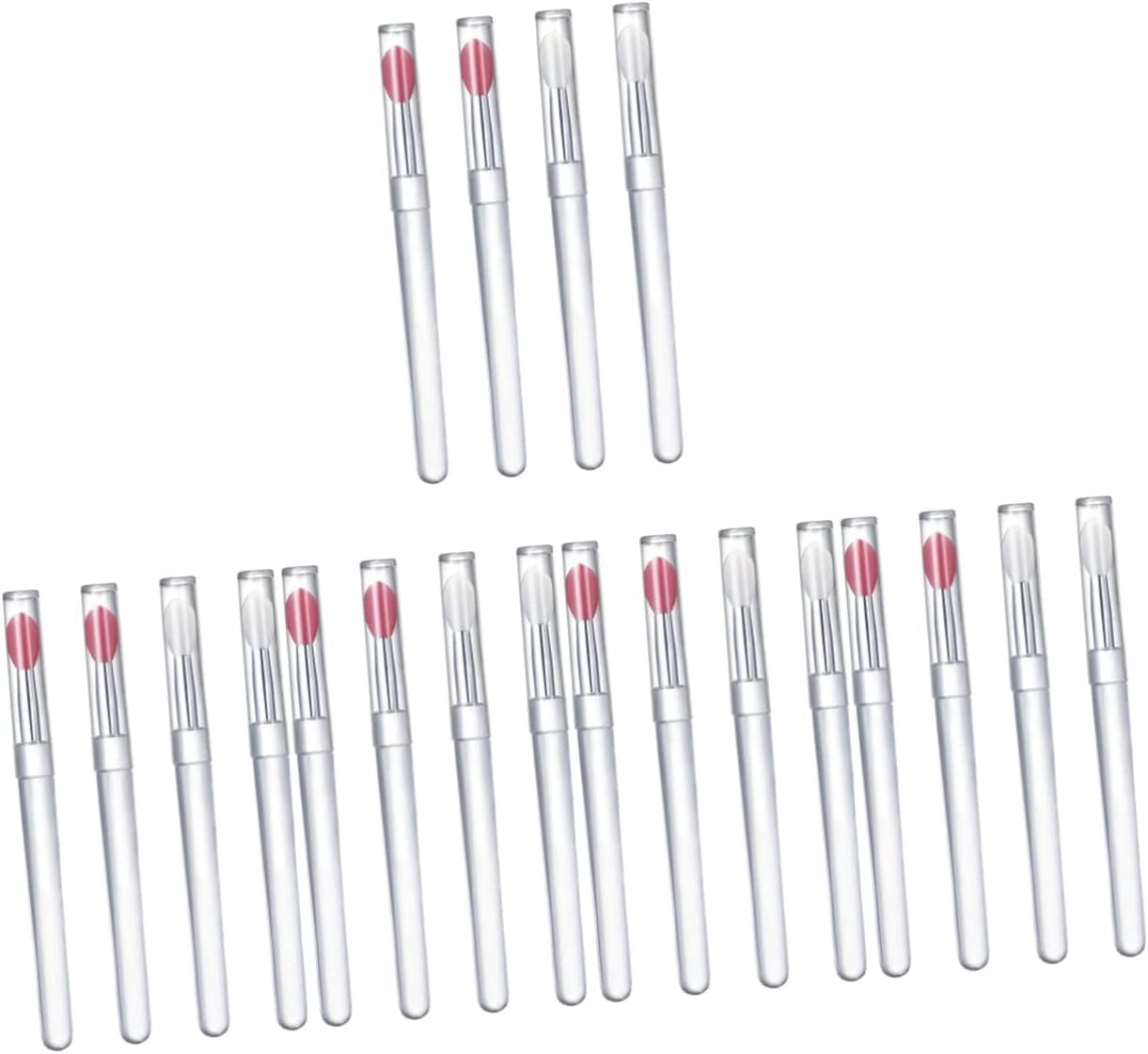 20 Pcs Silicone Lip Brush with Lid Silicone Lip Scrubber Silicone ...