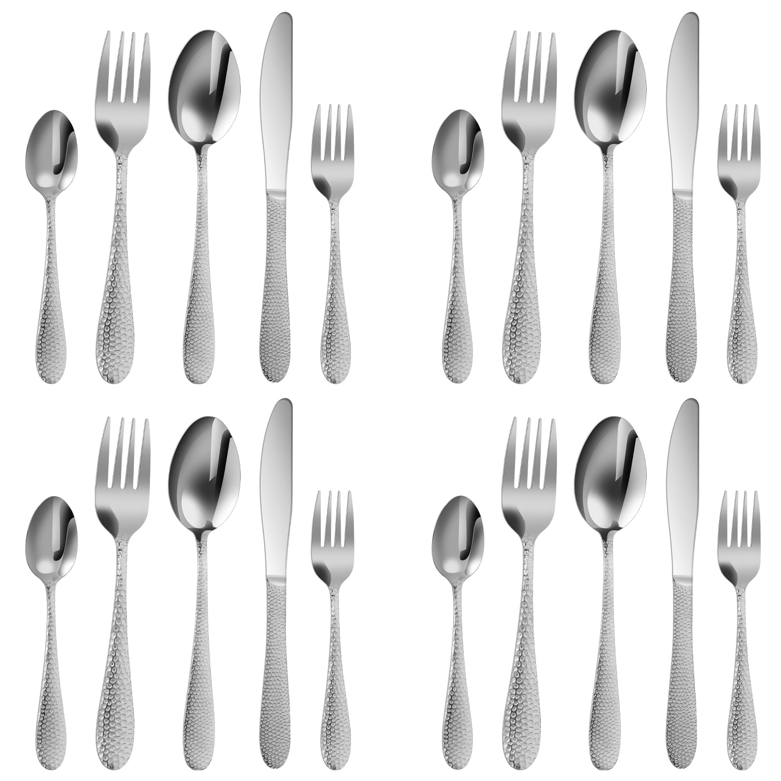 Jetcloudlive Silverware Set 20 Pcs Stainless Steel Flatware with ...