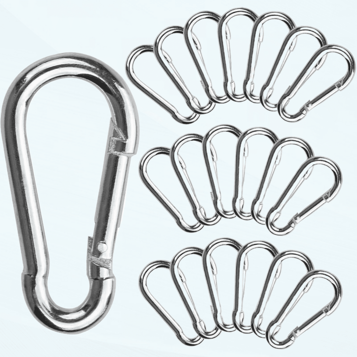 20 Pcs Small Carabiner Clip 1.57 Inch Stainless Steel Spring Snaps Hook ...