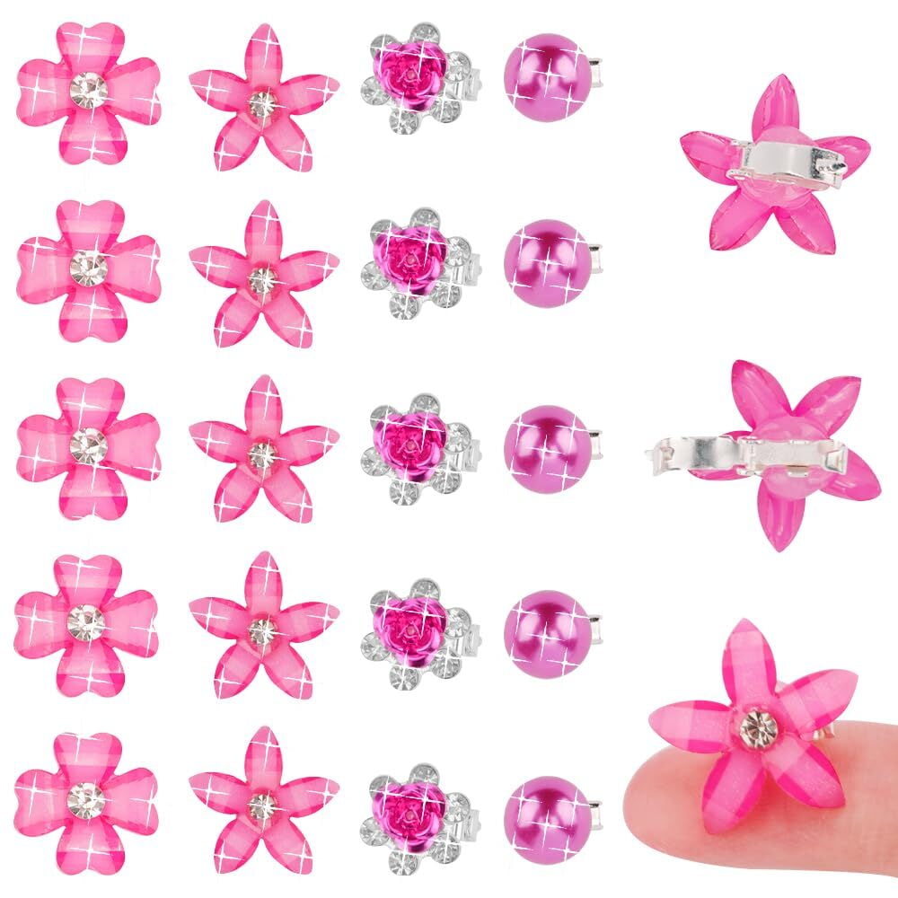 20 Pcs Small Gold Hair Clips with Rhinestone Flower Cute Hair Pins ...