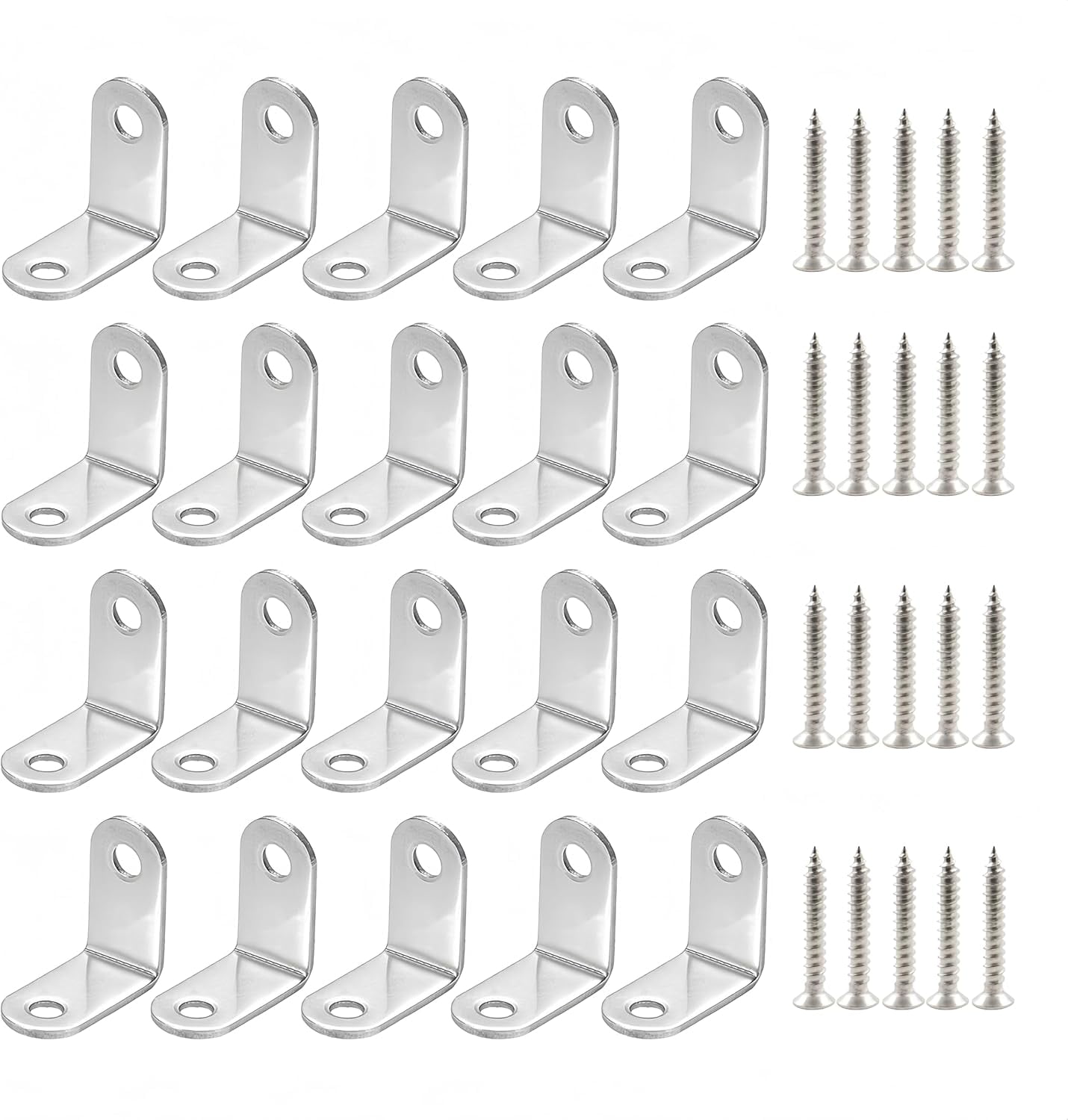 20 Pcs Small L Brackets Corner Bracket Right Angle Bracket L Shape ...