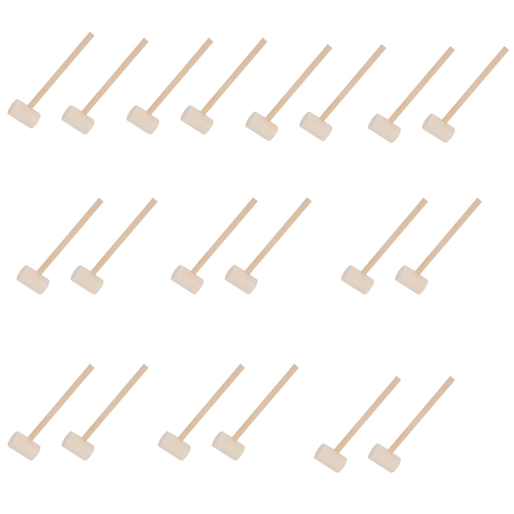 20 Pcs Small Mallets Wood Hammers Chocolate Seafood Harmer Mallets for ...
