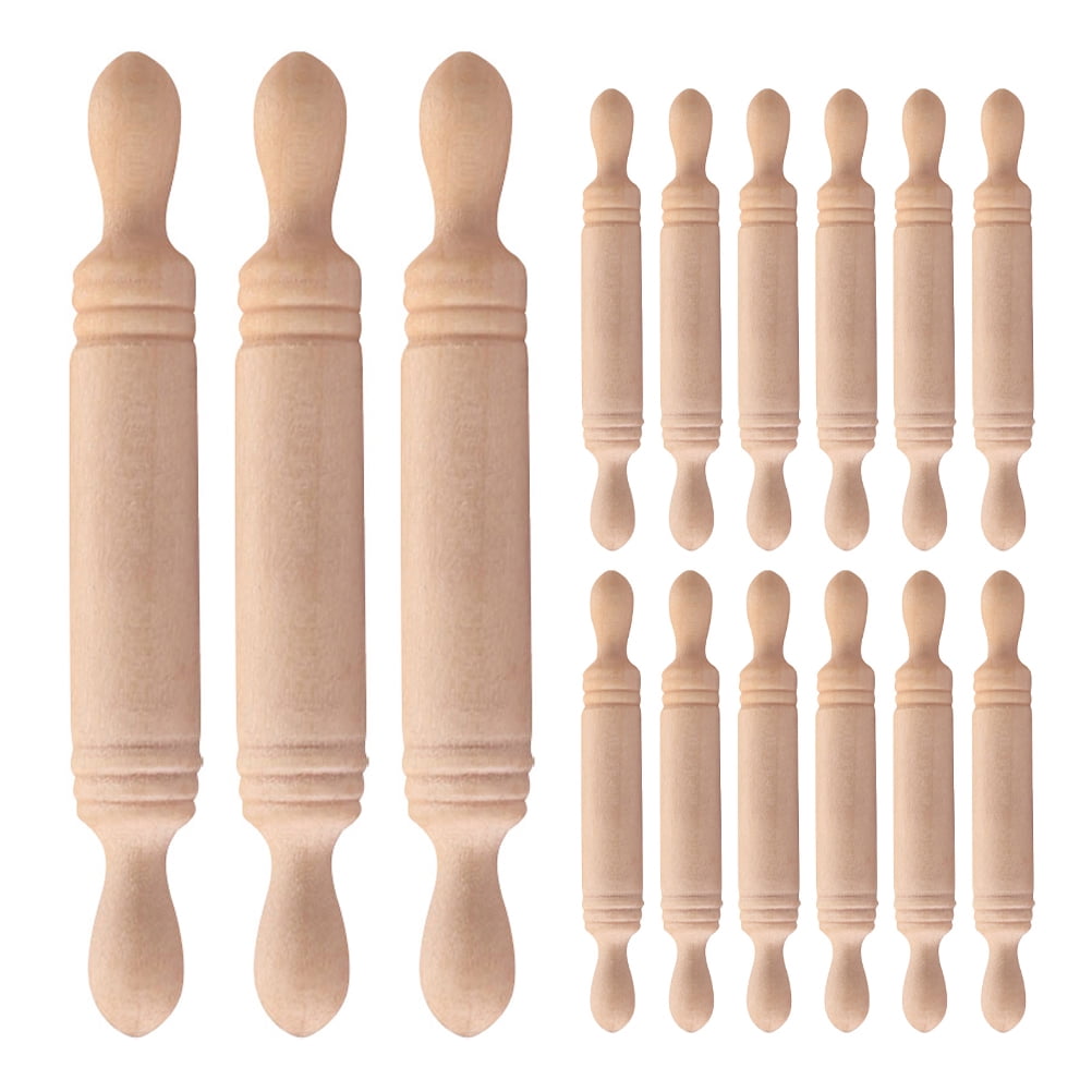 20 Pcs Small Wooden Rollers Professional Rolling Pins Child Beige ...