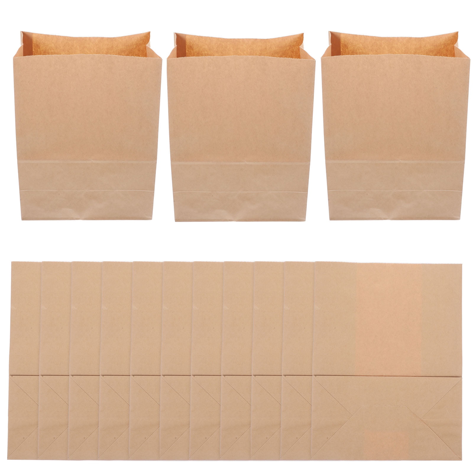 20 Pcs Snack Bags Foldable Grocery Washable Brown Paper Sundries ...