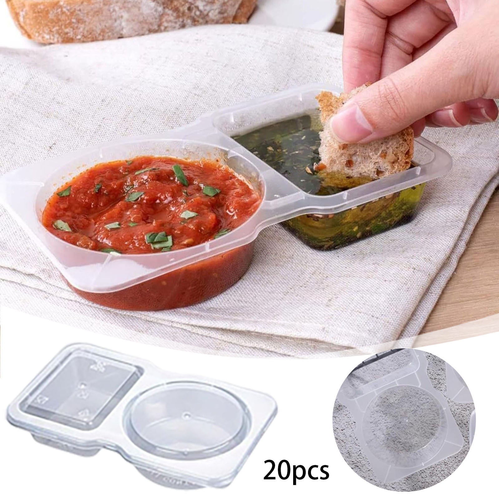 20 Pcs Snack Containers with Lid Leakproof Dipping Containers with 2 ...