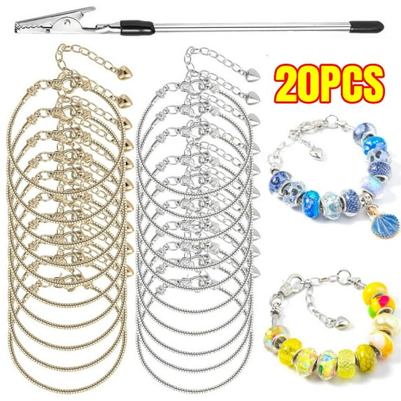 20 Pcs Snake Chain Charm Bracelets for Jewelry Making - Adjustable ...