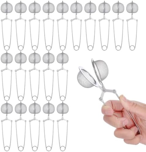20 Pcs Snap Ball Tea Infuser Strainers, Silver Stainless Steel Fine ...