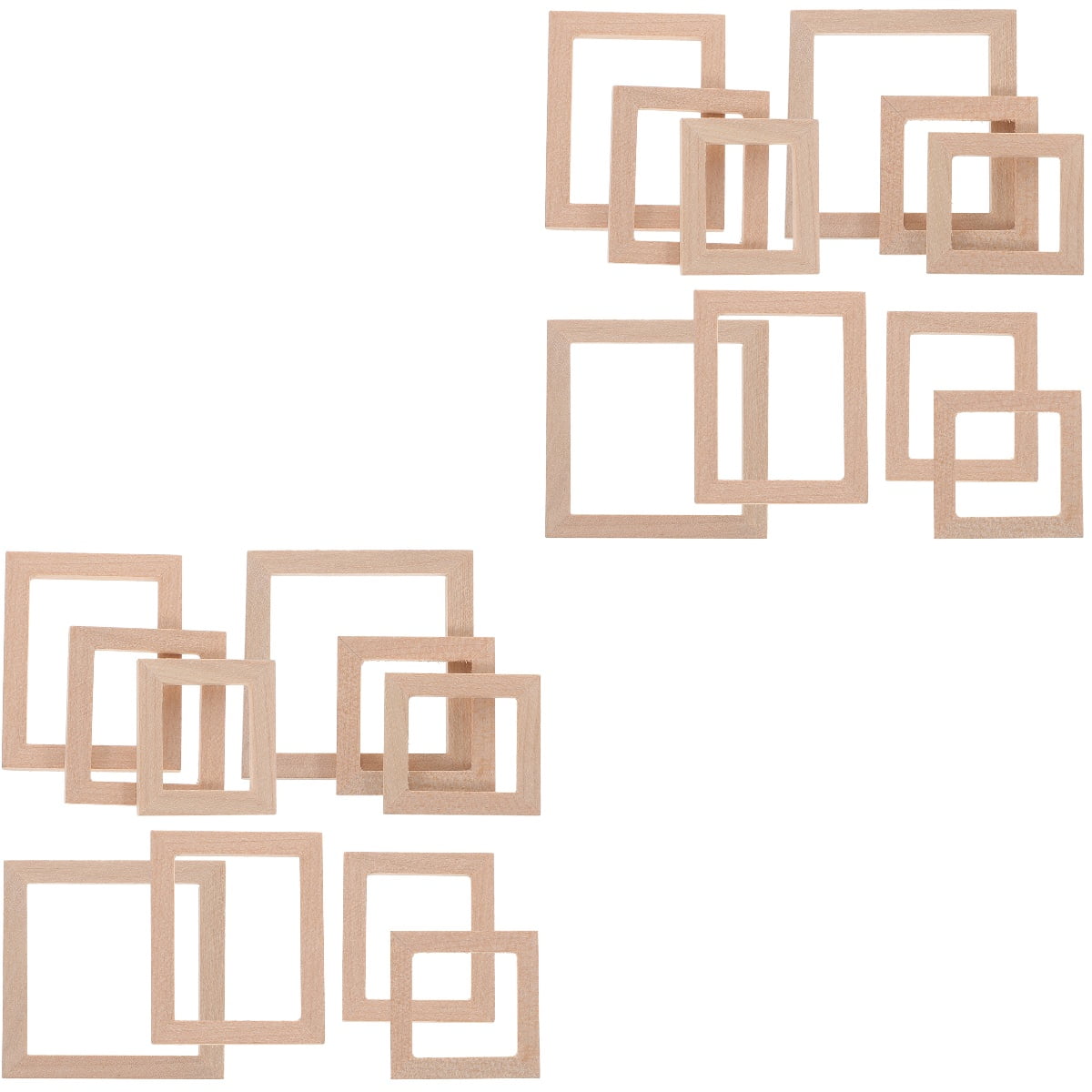20 Pcs Solid Wood Frame Wooden Picture Frames Dollhouse Furniture DIY ...