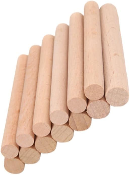 20 Pcs Solid Wooden Rods DIY Wood Crafts Decorative Wooden Dowels ...