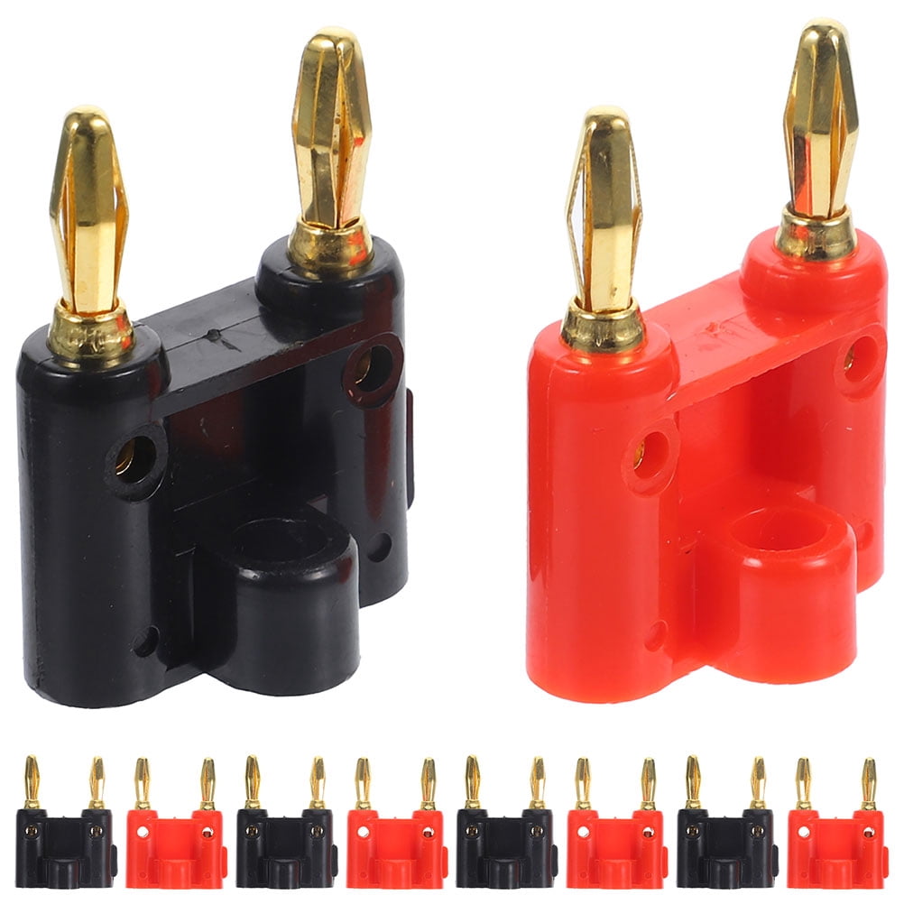 20pcs Dual Banana Plugs 2way Speaker Cable Connectors Clips - Walmart.com