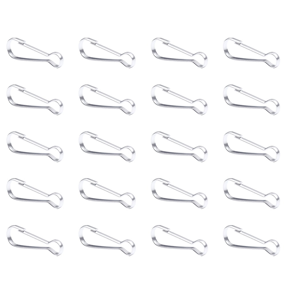 20 Pcs Stainless Steel Buckle Keychains Mini Hooks Silver - Walmart.com