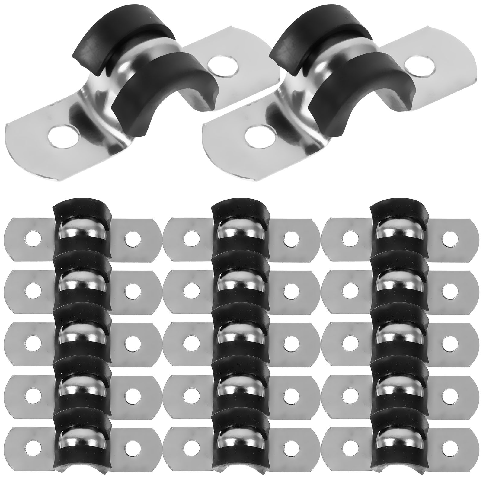 20 Pcs Stainless Steel Cable Clamp Fasteners Pipe Support Thread Holder ...