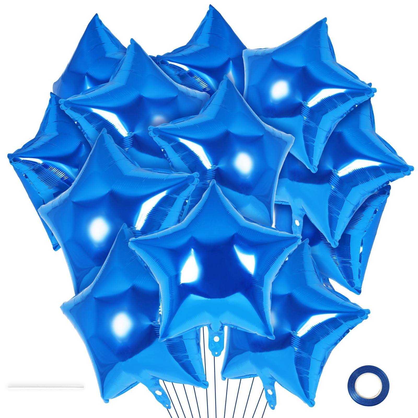20 Pcs Star Balloons,18 IFF17 Inch Blue Star Foil Balloons,Star Shaped ...
