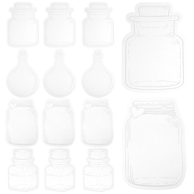 20 Pcs Stickers Jars Frame Decals Dried Flower Bookmark Student ...