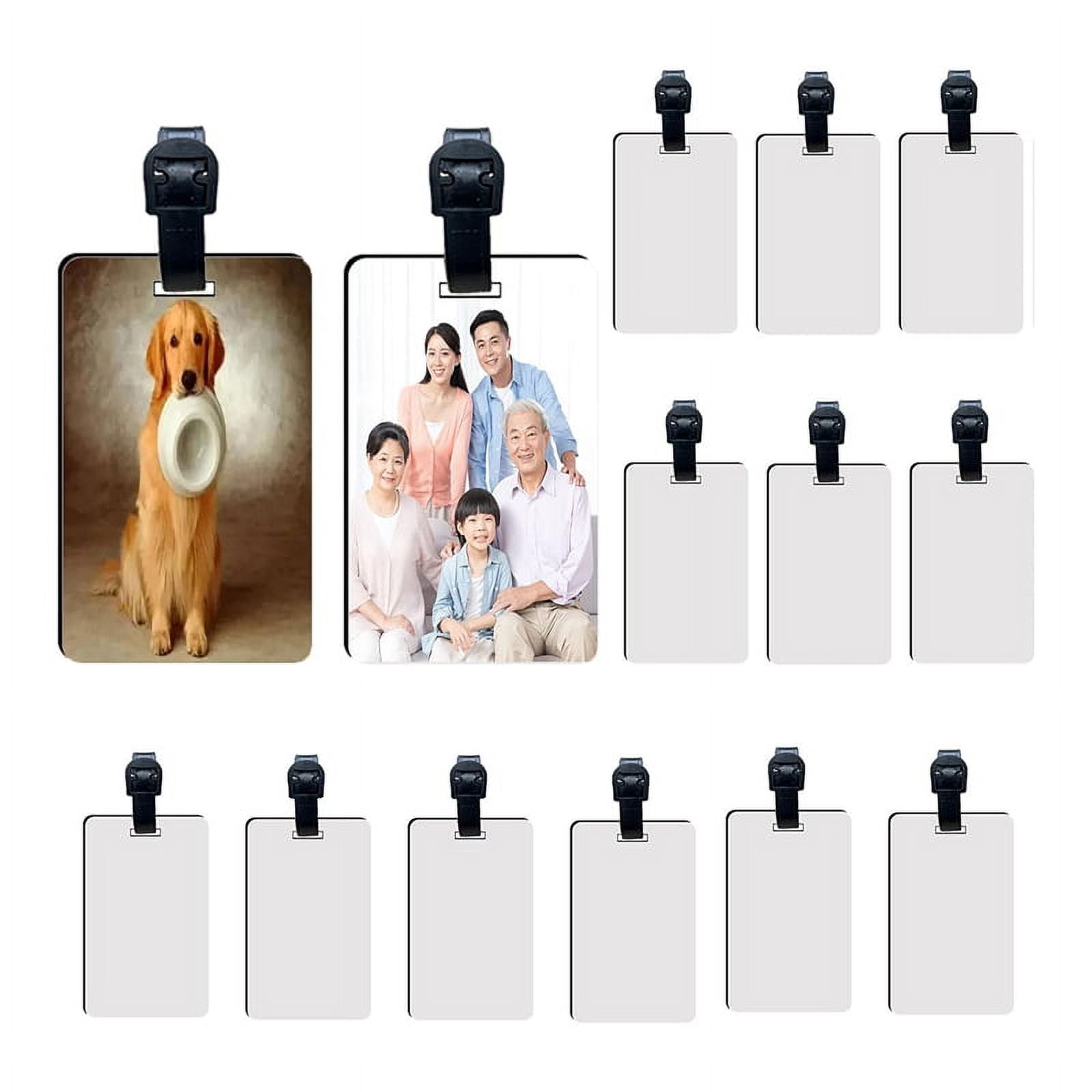 20 Pcs Sublimation Luggage Tag Blanks with Strap MDF White Blank Travel ...