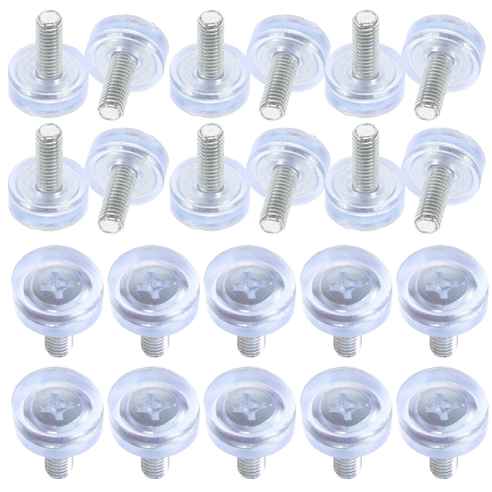 20 Pcs Swivel Chairs M8 Foot Pads Coffee Table Transparent Floor Mats ...