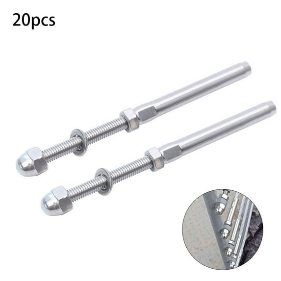 20 Pcs T-316 Cable Railing Threaded Swage and Stemball Swage Fitting ...