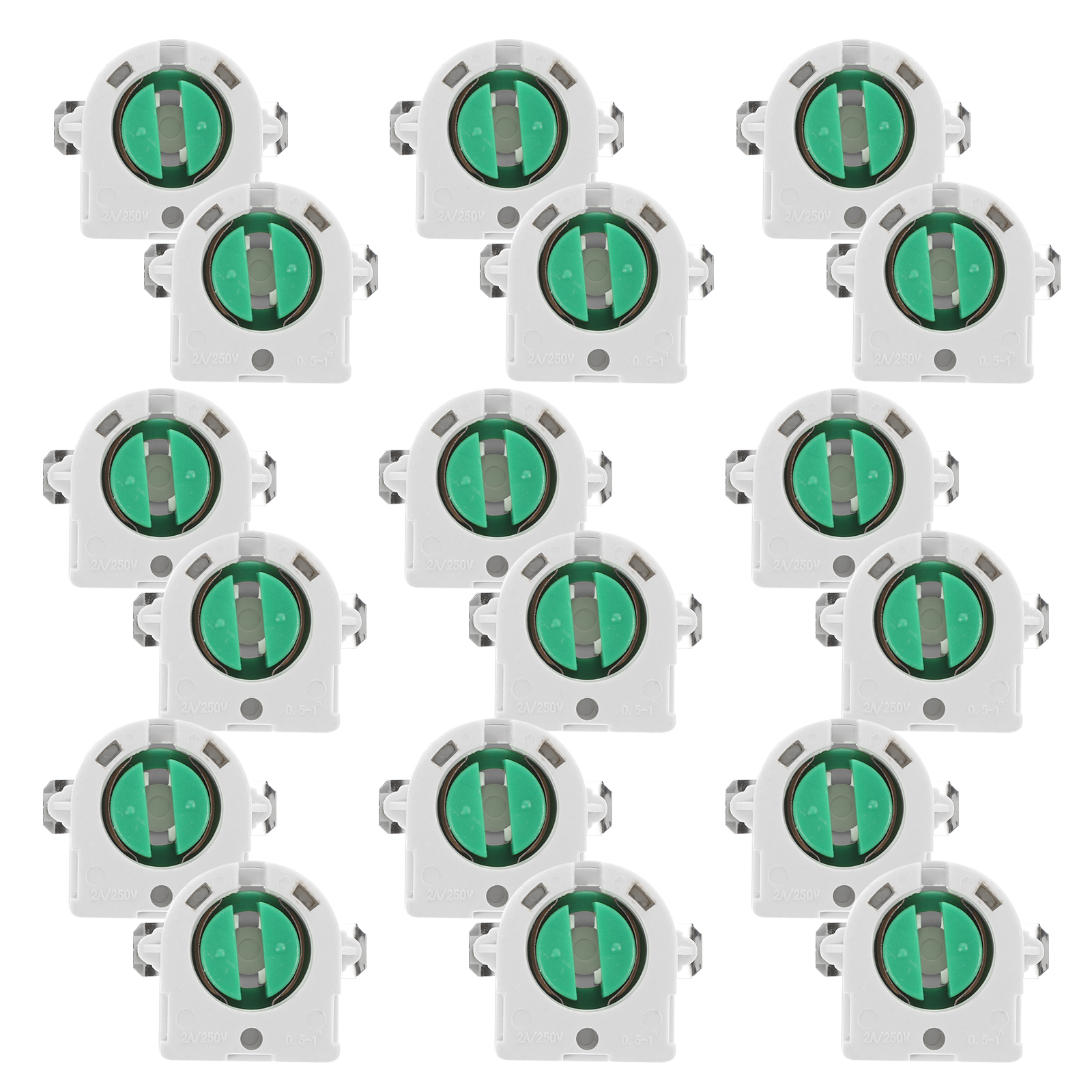 20 Pcs T8 Grille Lamp Holder Tombstone Lampholder Light Bulb Bulbs ...