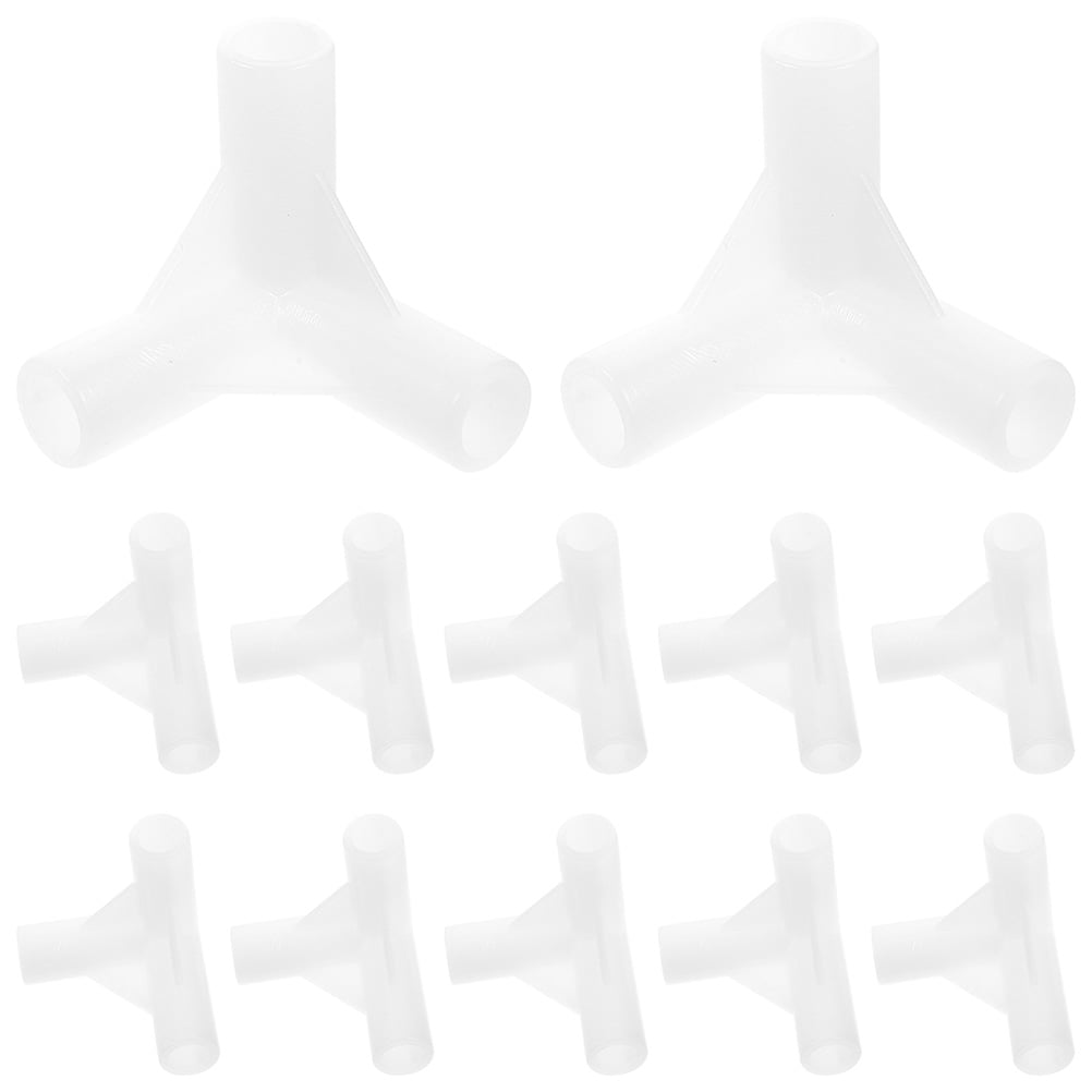 20 Pcs Tee Joint Elbow Fitting Canopy Tent Parts Frame Sun Shade Tents ...