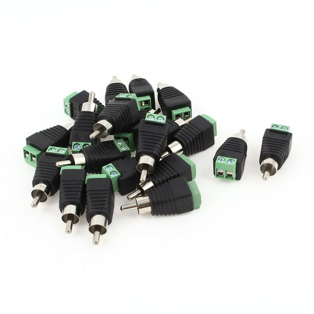 20 Pcs Terminal Block RCA Male Jack Audio Video Adapter Connector ...