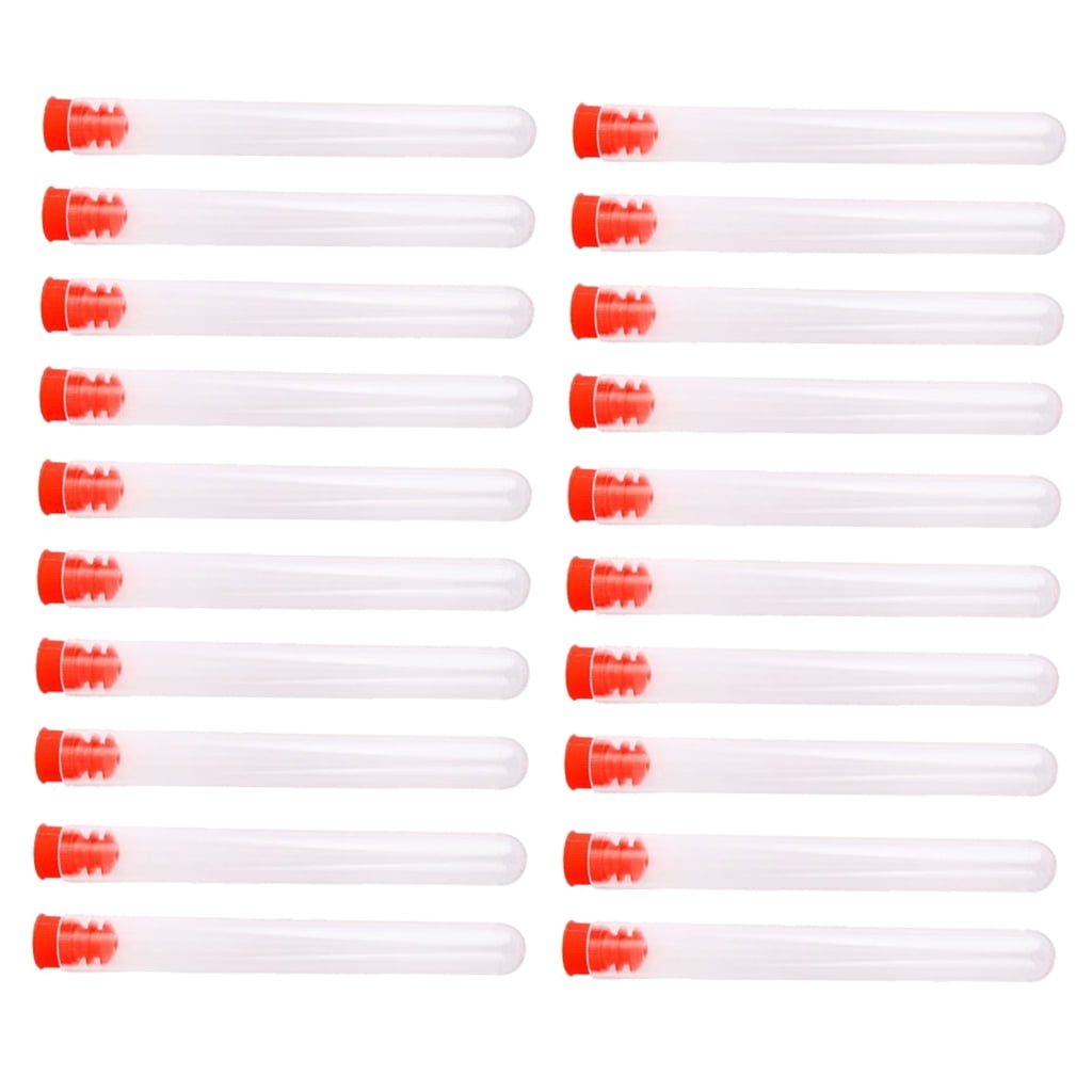 20 Pcs Non-Graduated Test Tube Beads Tubes Clear Test Tube Round Bottom ...
