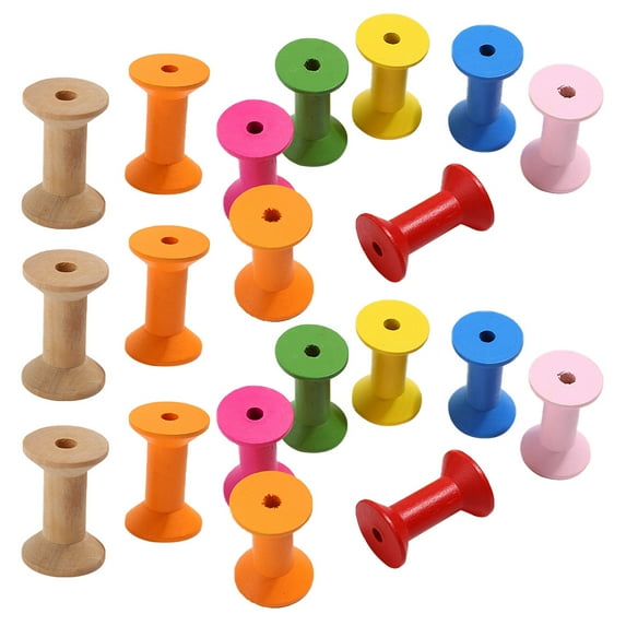 Masteelf Unfinished Craft Spools for Sewing Use Assorted Color Durable ...