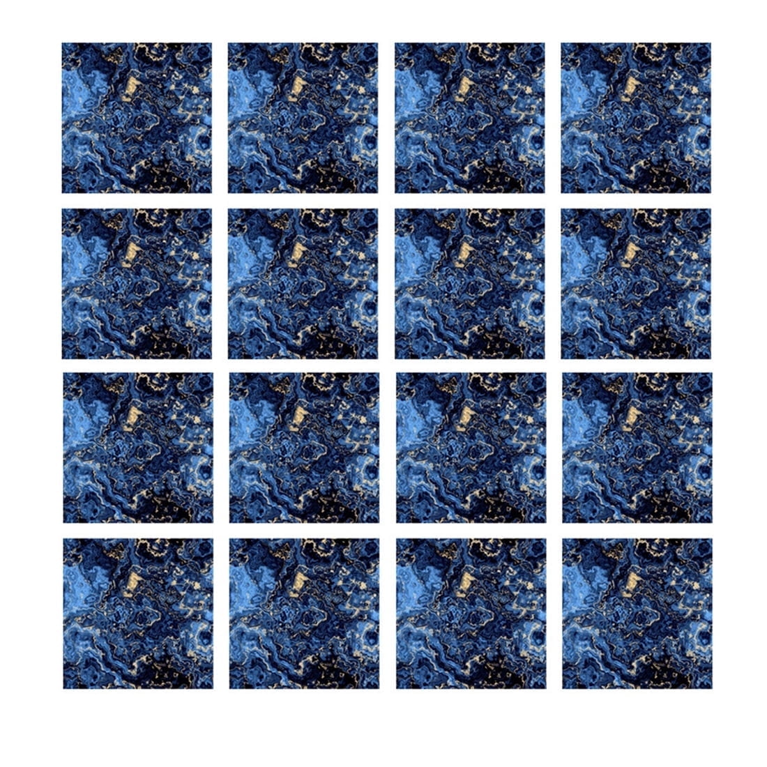 WEXIA 20 Pcs Self-adhesive Vinyl Tile Stickers 6x6in Blue Marble Tiles ...