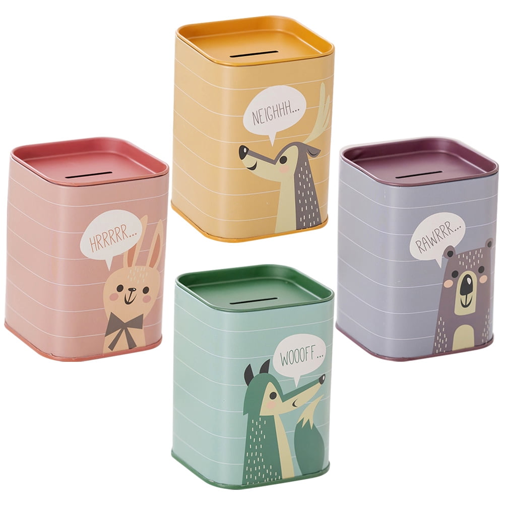 20 Pcs Tinplate Piggy Bank Piggy Bank for Kids Simple Money Pot Cartoon ...