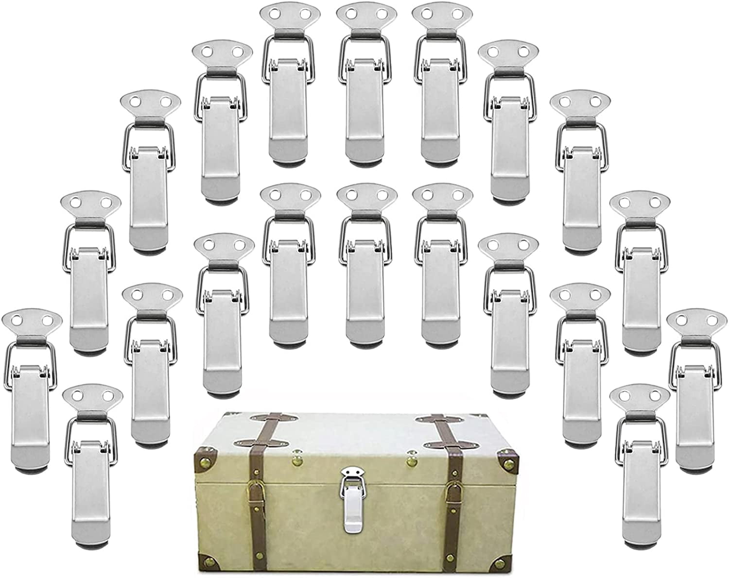 20 Pcs Toggle Latch Stainless Steel Lever Latch Cap Lock Case Latch ...