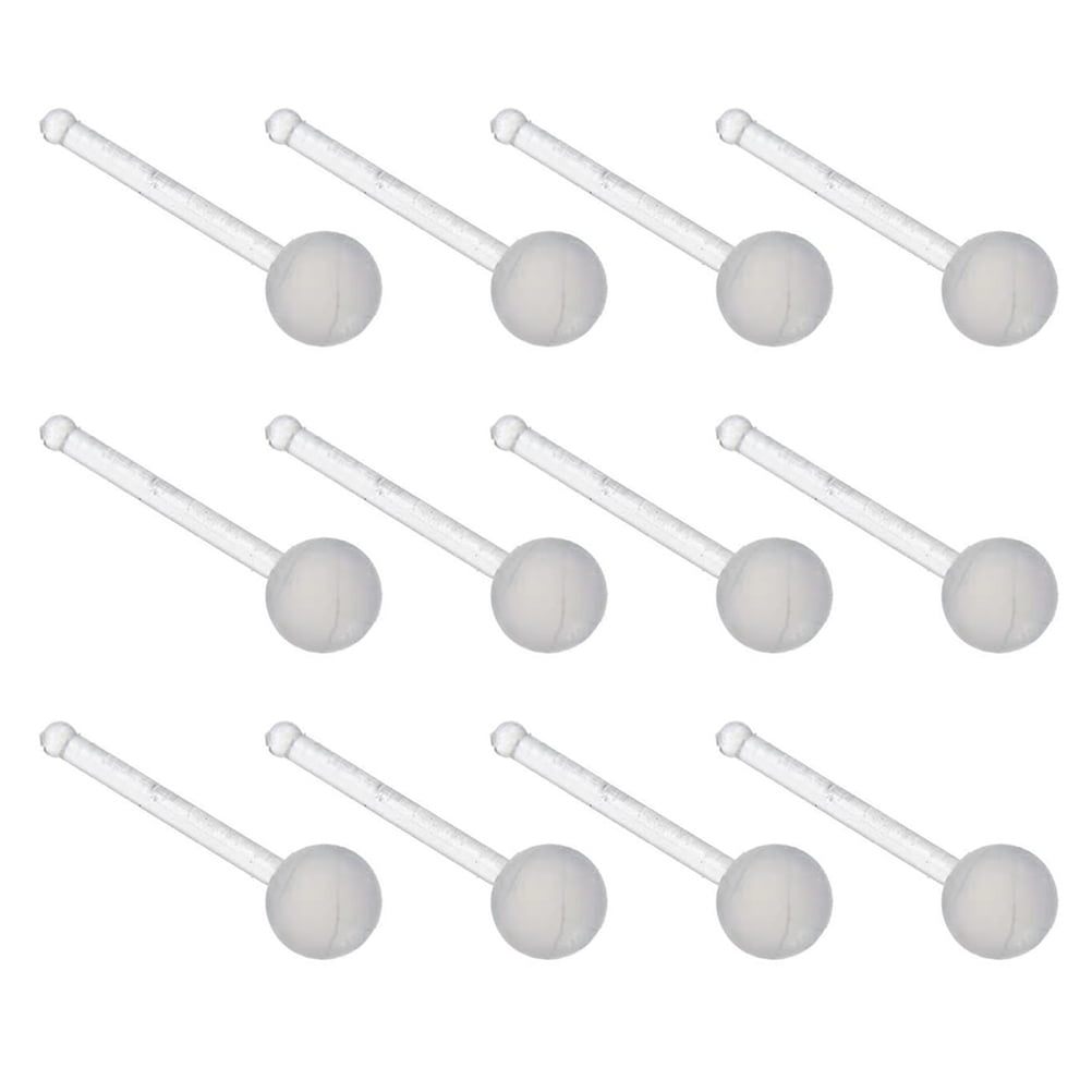 20 Pcs Transparent Nose Studs Clear Ring Rings Piercing Piercings ...