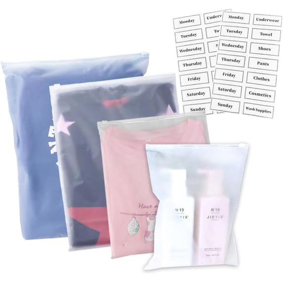 20 Pcs Travel Luggage Organizer Bags – 4 Sizes Reusable Plastic Zipper ...