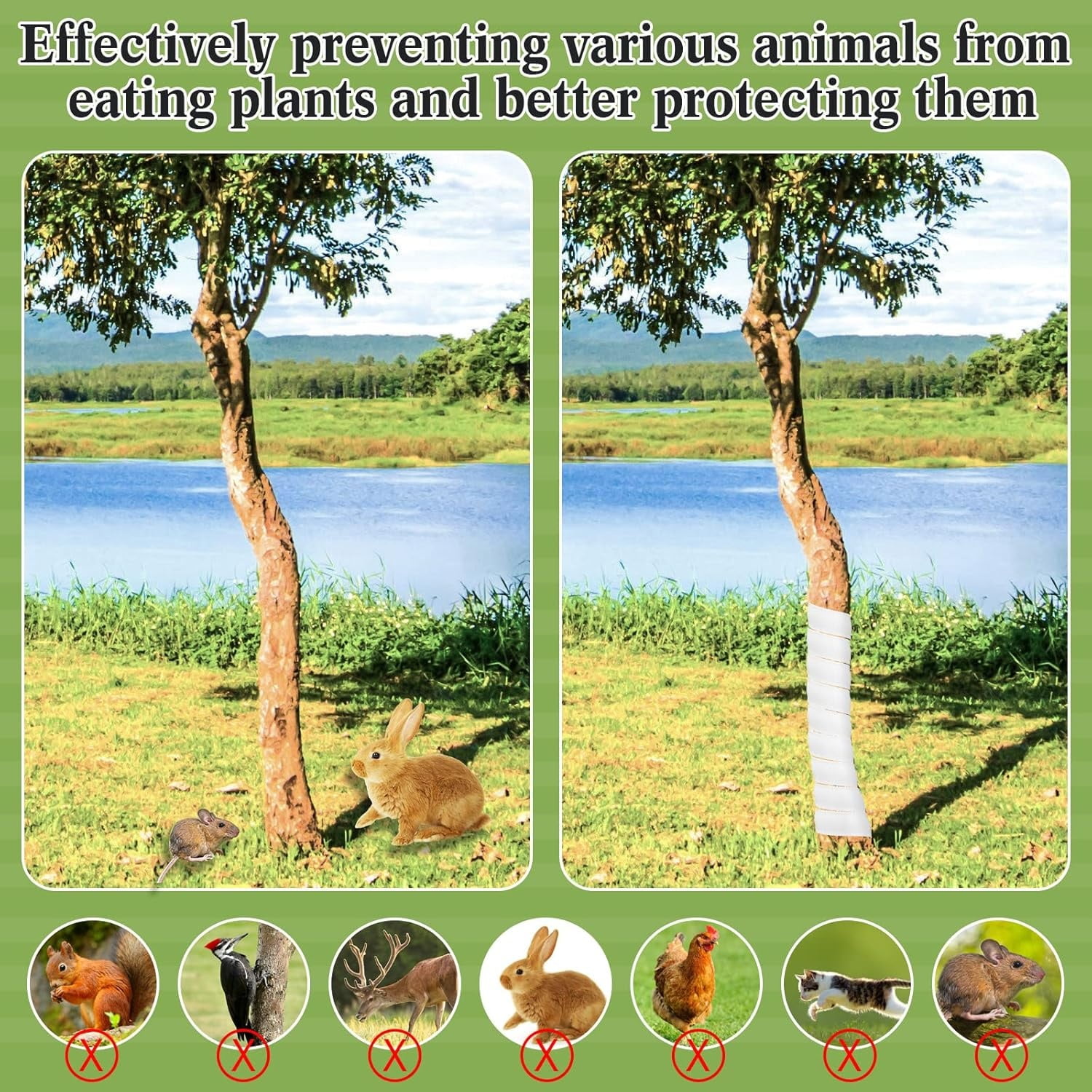 20 Pcs Tree Wraps Plastic Spiral Trunk Wrap Bark Tube Protectors to ...