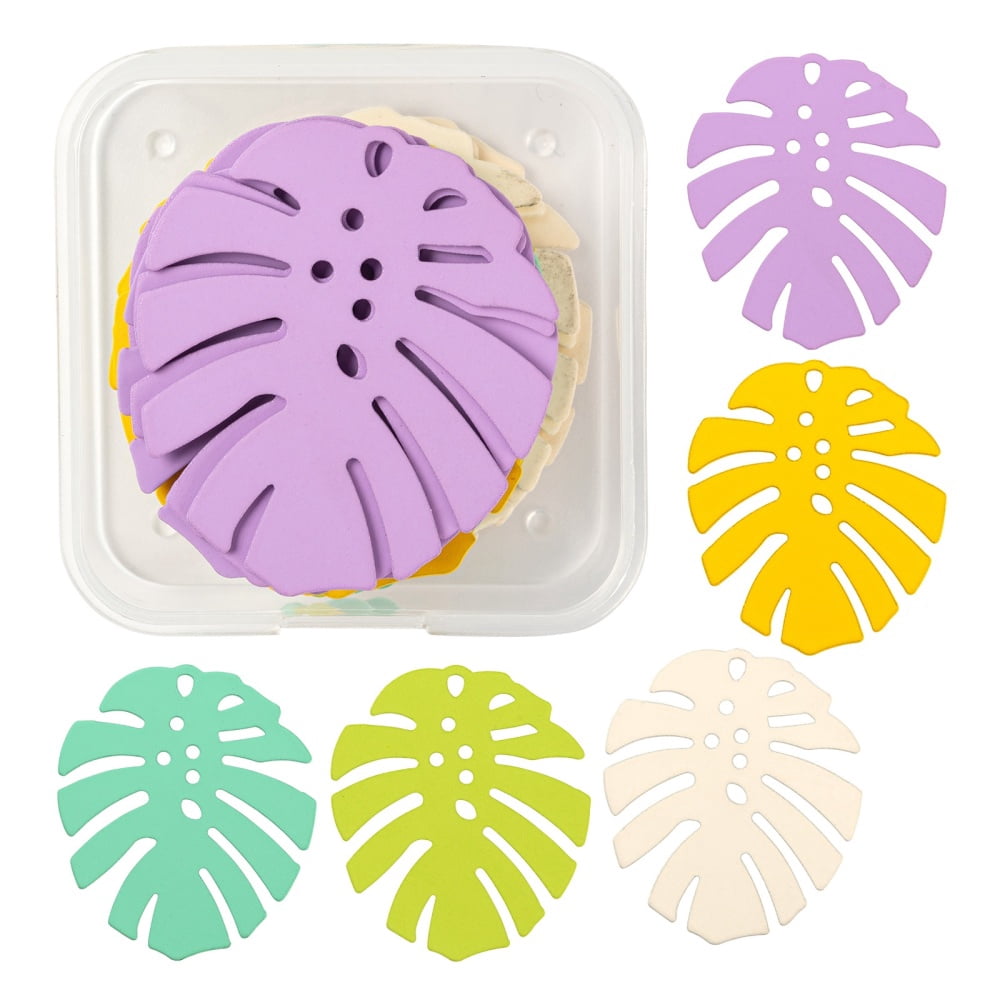 20 Pcs Tropical Leaf Pendant Charms Spray Painted Iron Pendants ...