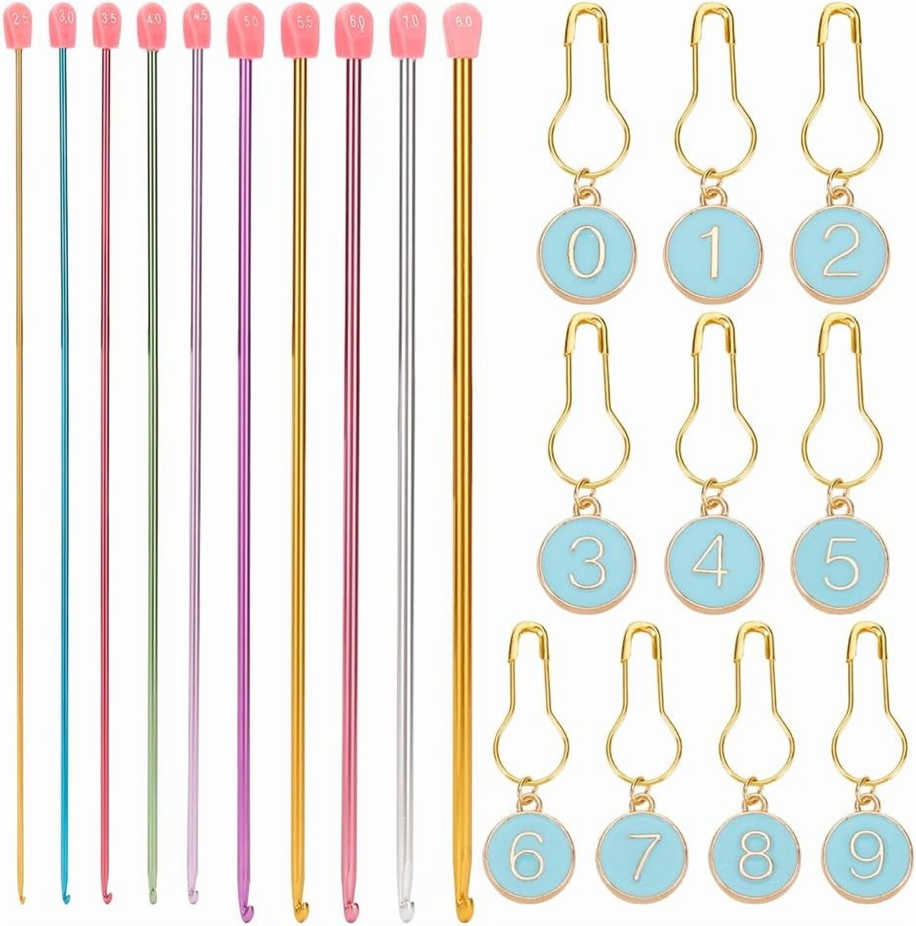20 Pcs Tunisian Crochet Hooks Set 14 Inch Long Metal Crochet Hooks ...