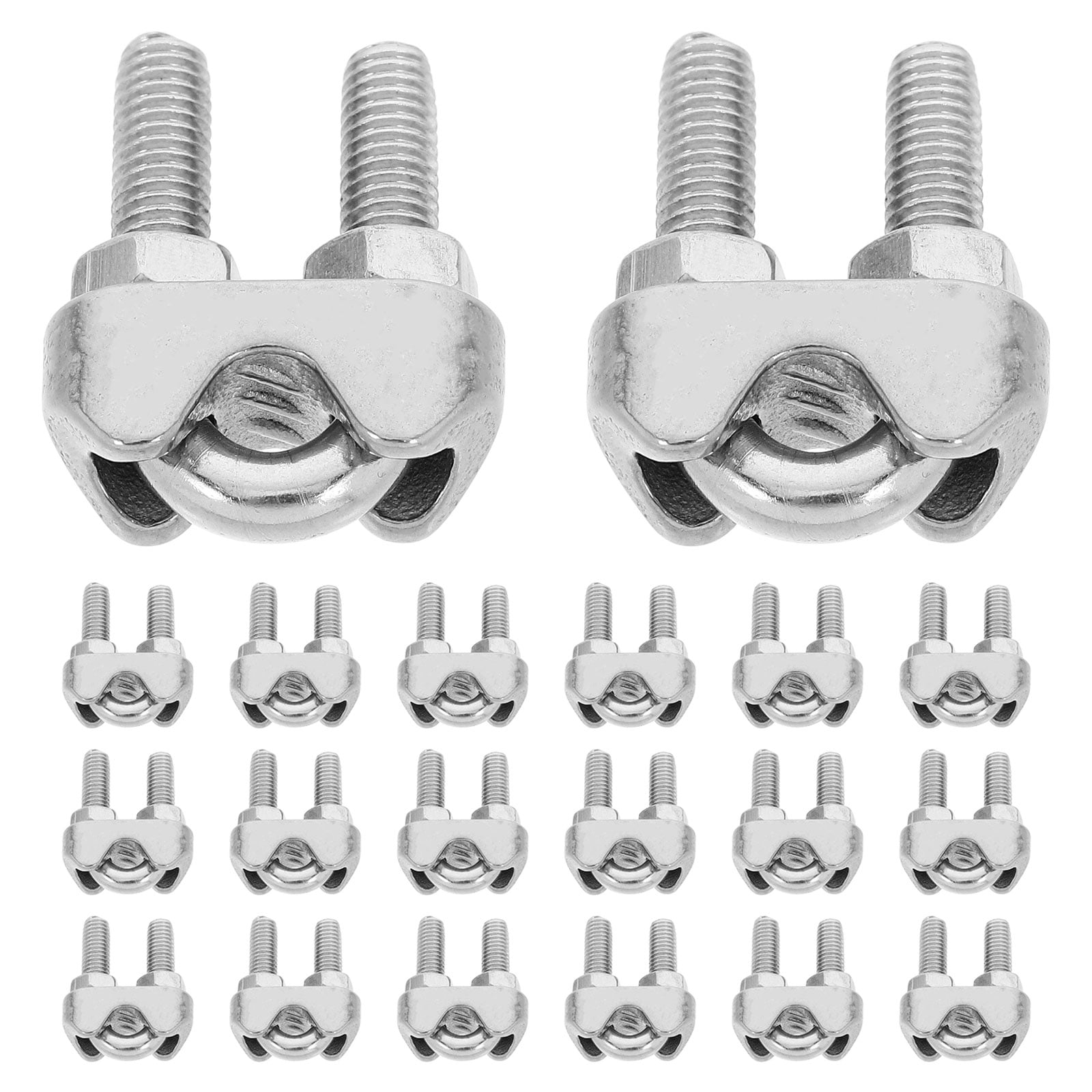 20 Pcs U-Shaped Wire Rope Clamp Metal Cable Clamps for Rigging Rope ...