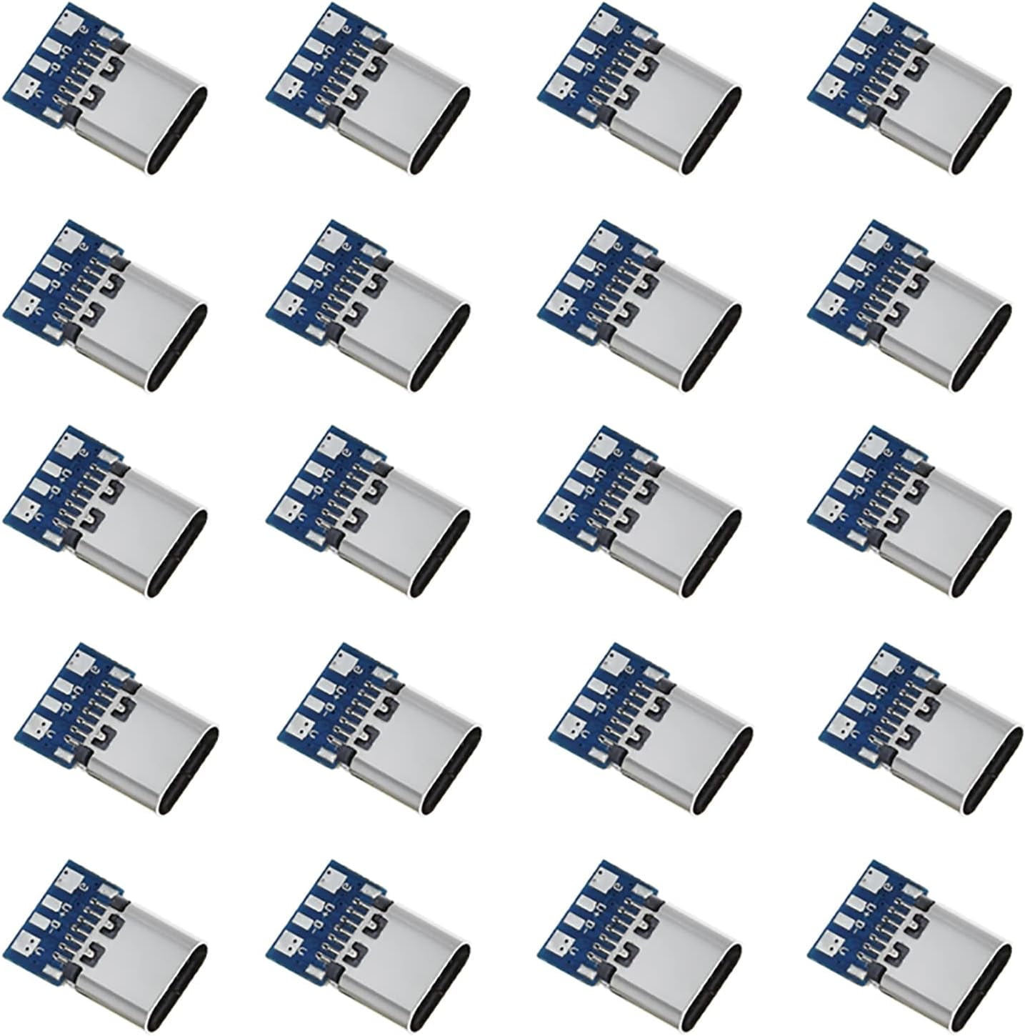 20 Pcs USB 3.1 Type C Female Plug Socket Connector with PCB Board 24 ...