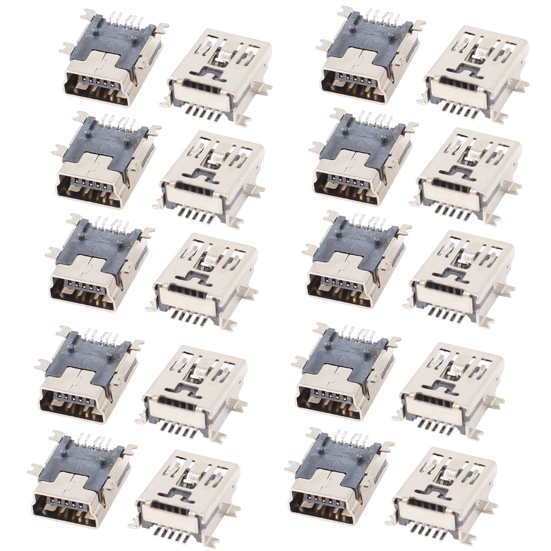 20 Pcs USB 5P Female 5 Pin Jack Socket Surface Mount Device Connectors ...