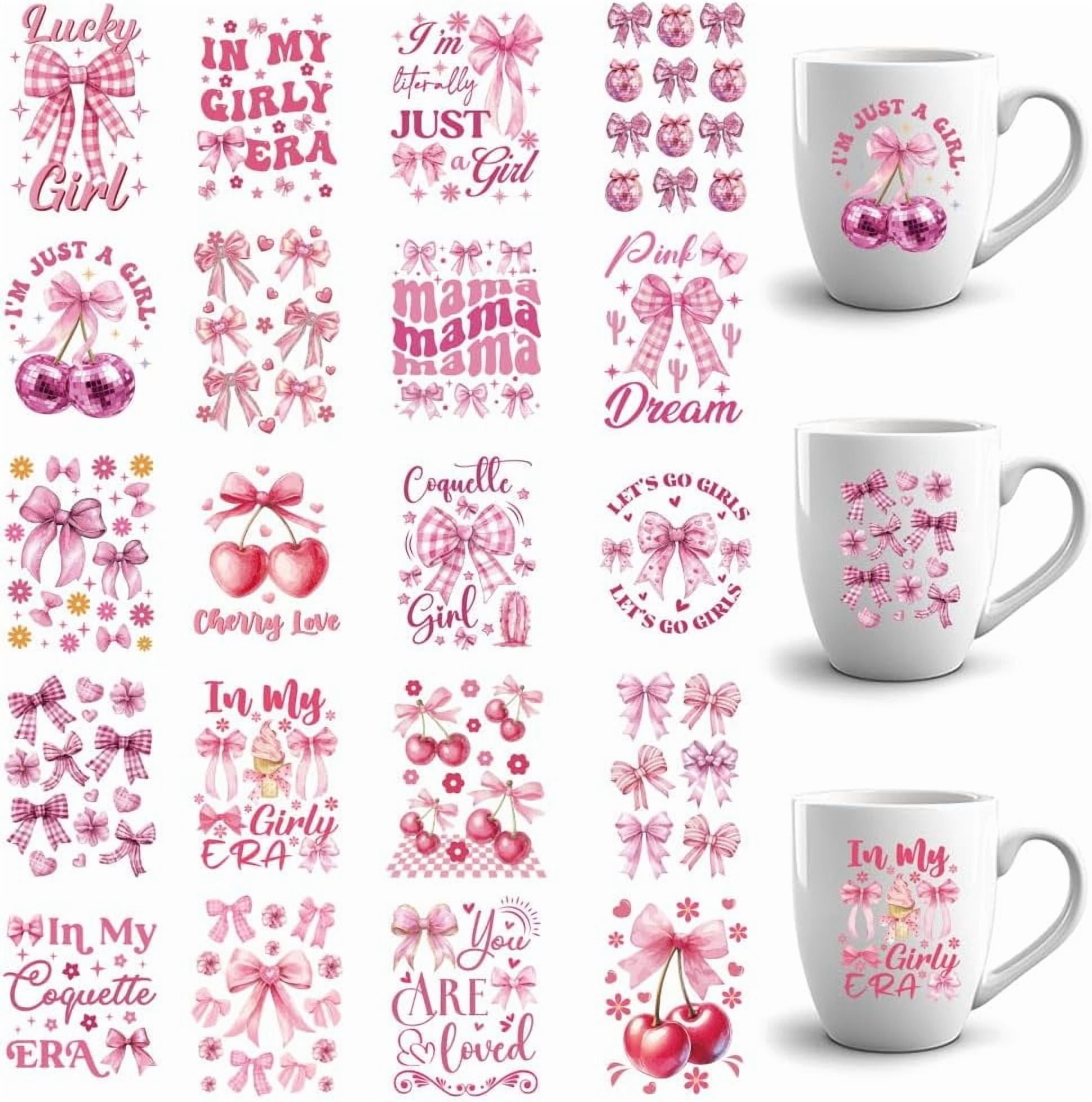 20 Pcs UV DTF Cup Wrap Transfer Stickers for 16OZ Glass Cups 1.6x2.2 ...