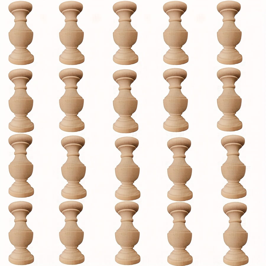 20 Pcs Unfinished Wooden Spindles - Mini Natural Wood Spindles for DIY ...