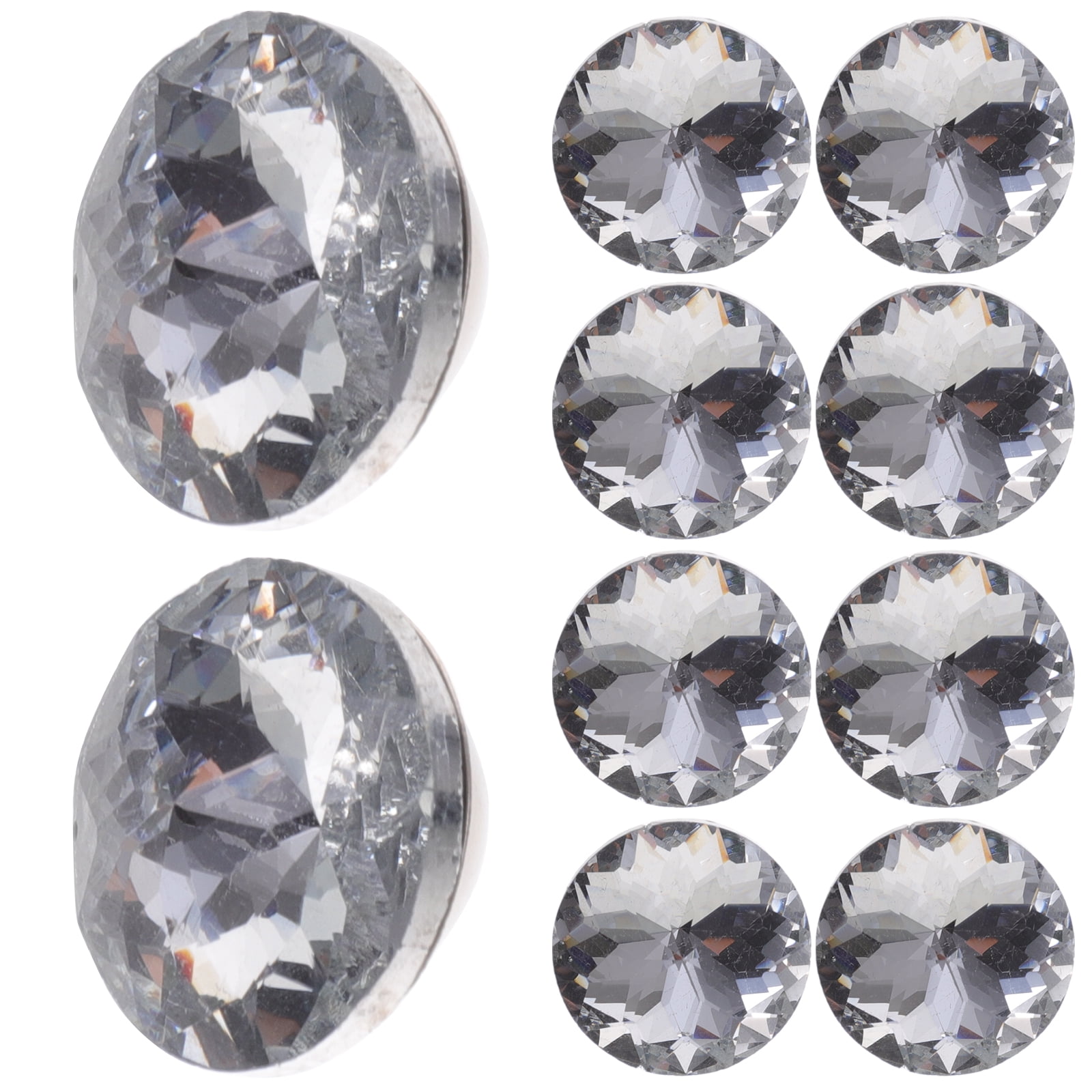 Worgeous 20Pcs Clear Crystal Round Glass Buttons for Upholstery Sofa ...