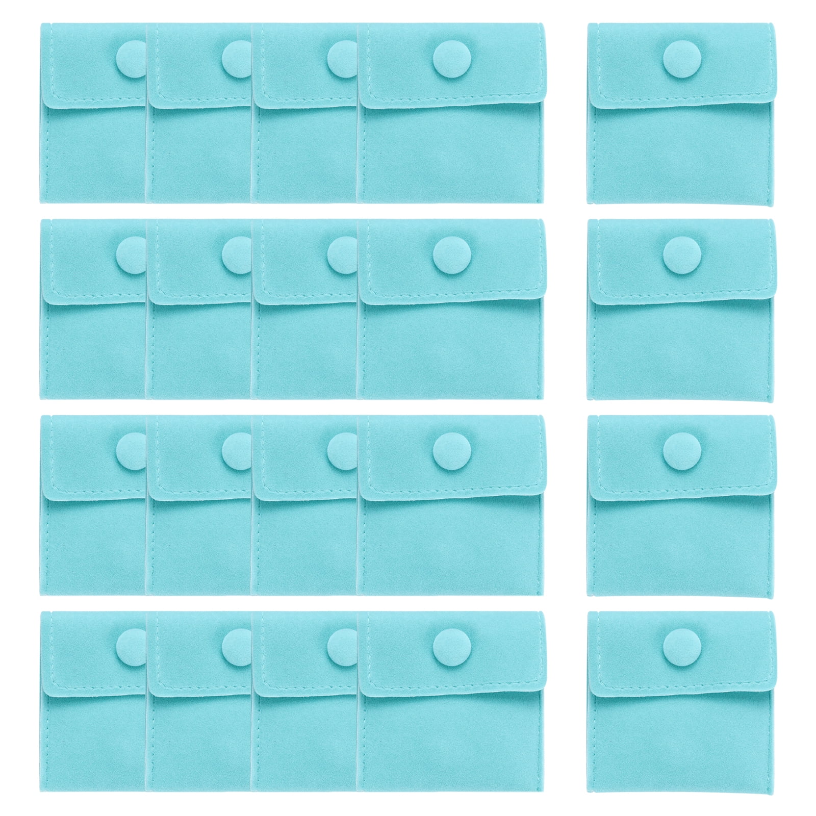 20 Pcs Velvet Jewelry Pouches with Snap Button 2.8x2.8 Inches for Rings ...