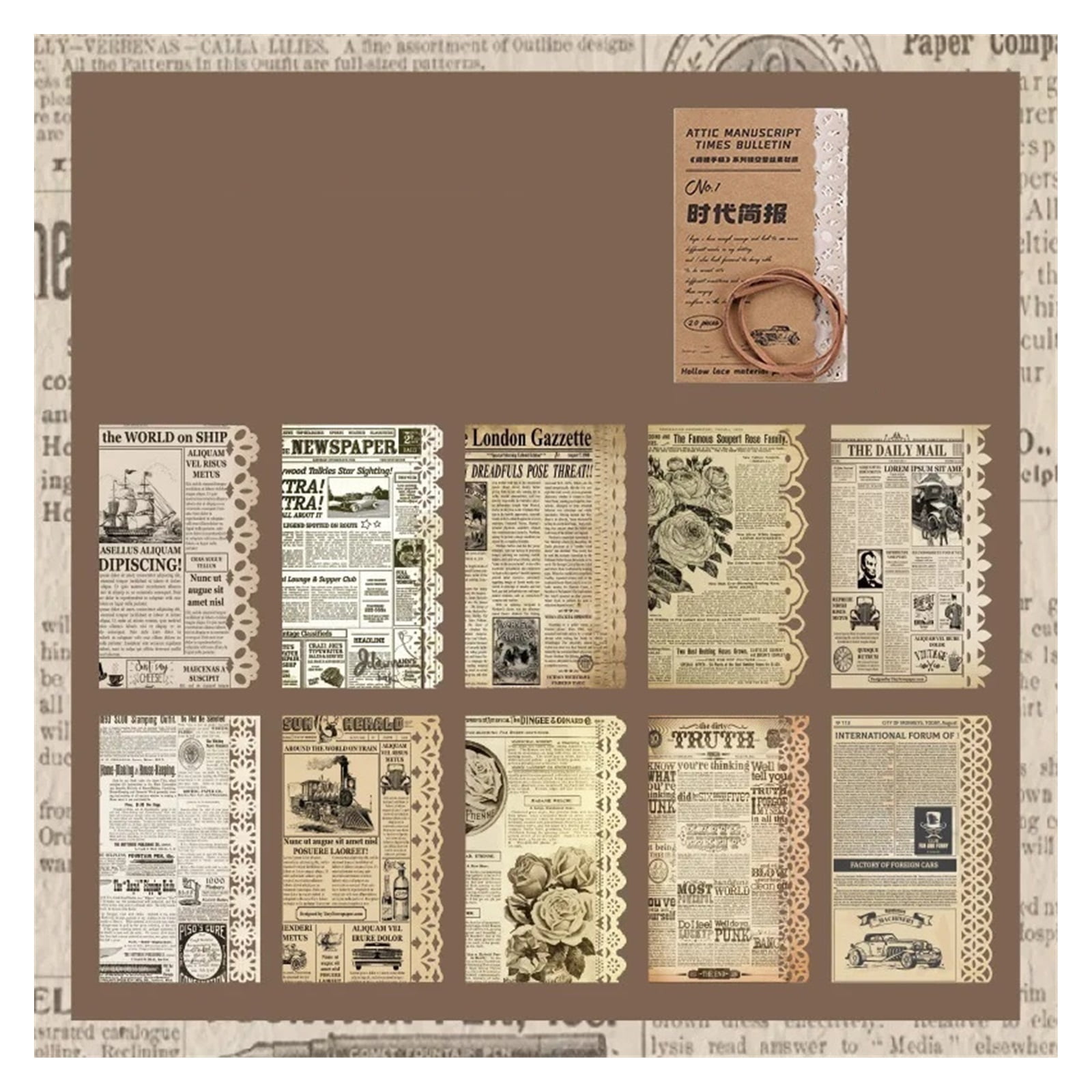 20 Pcs Vintage Tearable Manuscript Handbook Material Paper Creative ...