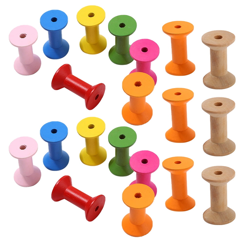 20 Pcs Vintage Unfinished Wooden Spools Handmade Winding Spool for Home ...